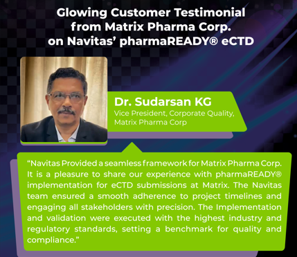 Glowing Customer Testimonial from Matrix Pharma Corp - Navitas Life ...